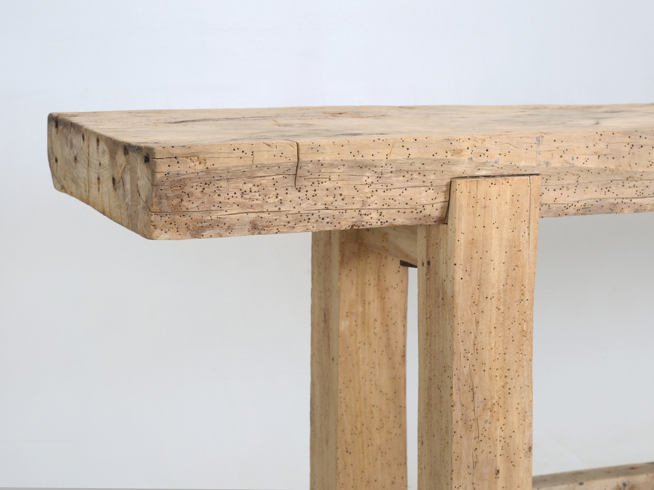 Antique French Workshop Console Table Narrow Kitchen Island from Toulouse c1900