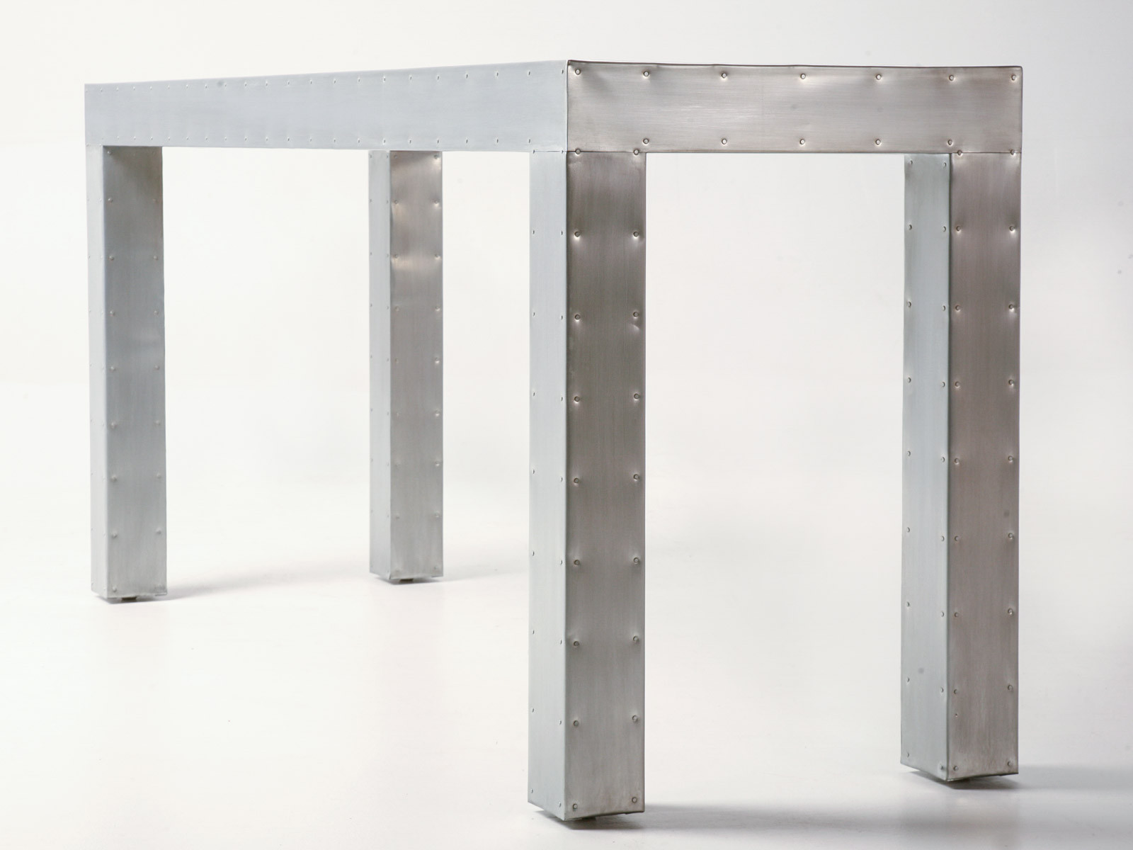 Custom Made Zinc Console Table | Old Plank