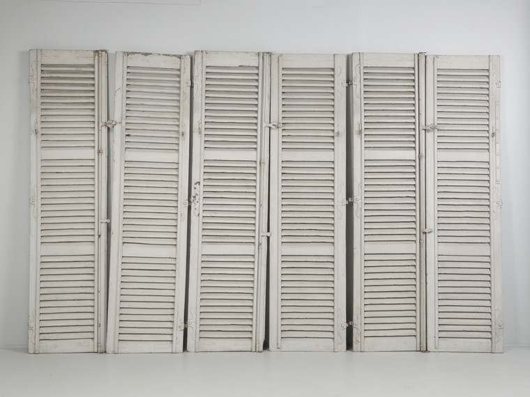 French Shutters Old Paint, Original Hardware Seven Pairs