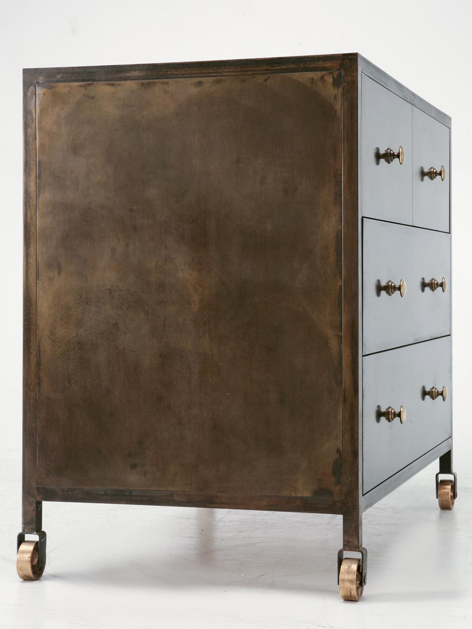 Custom Blackened Steel Industrial Commode | Old Plank