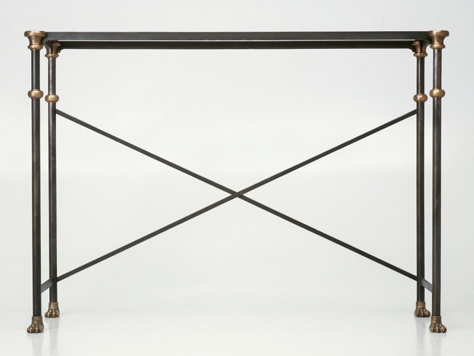 Custom Steel & Bronze Console Table Base | Old Plank