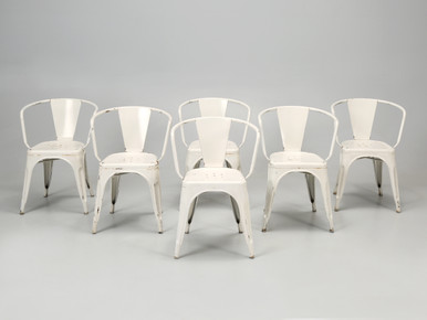 Vintage White Original Tolix Arm Chair
