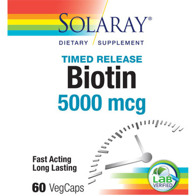 SOLARAY BIOTIN TWO STAGE TIME RELEASE FORMULA 60 COUNT