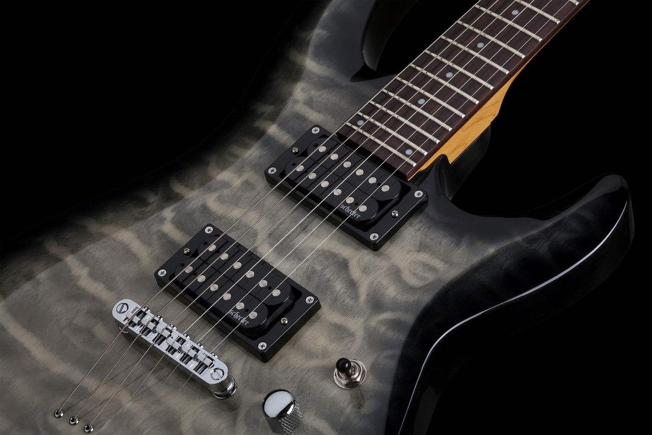 Schecter C6 Plus/Deluxe Left Handed Electric Guitar Charcoal Burst ...
