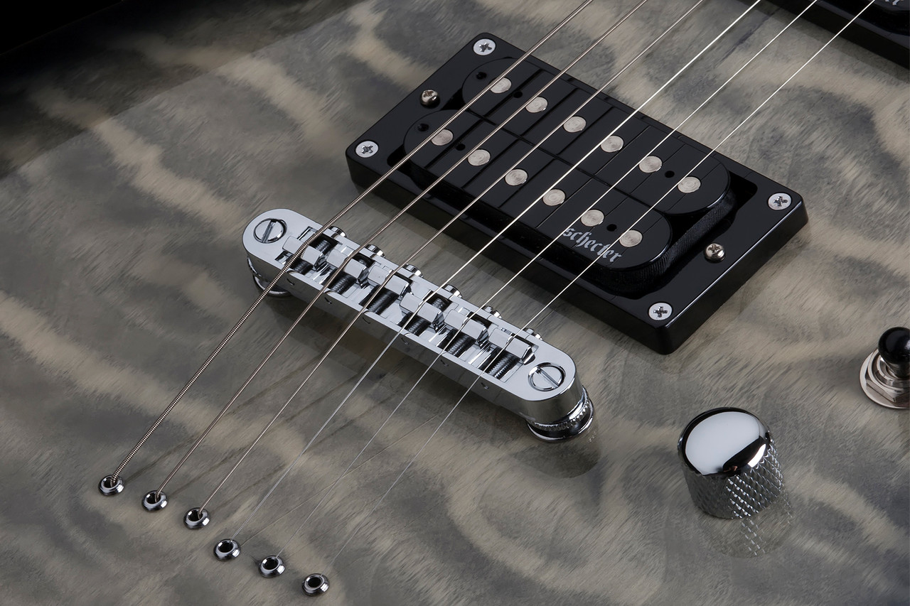 Schecter C6 Plus/Deluxe Left Handed Electric Guitar Charcoal Burst ...