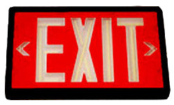 Betalux Self Luminous Exit Sign 20 year Red Single Face Black Housing ...