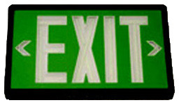 Betalux Self Luminous Exit Sign 10 year Green Single Face Black Housing ...