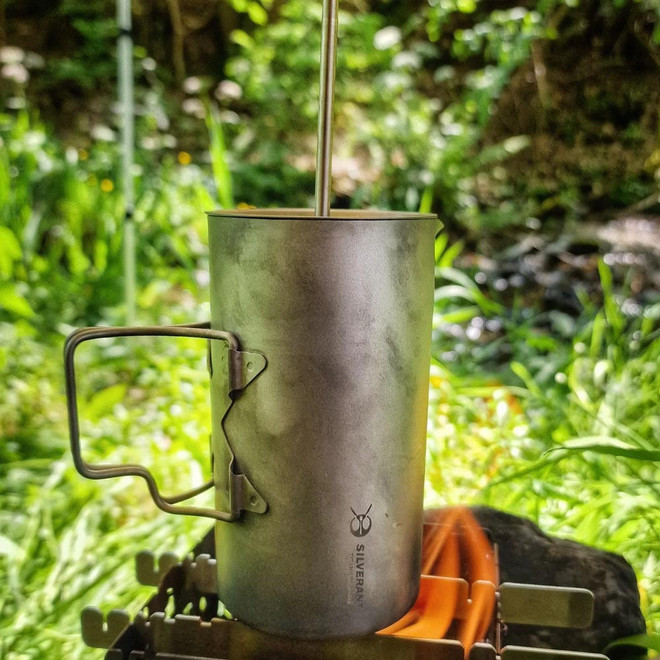 SilverAnt 500ml Titanium Coffee French Press | UK | Ultralight Outdoor Gear