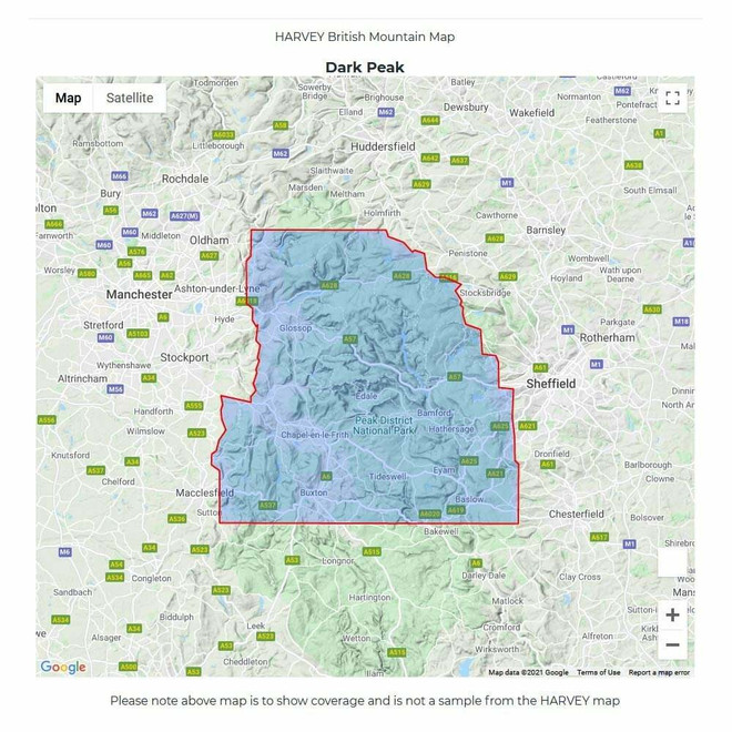 Harvey British Mountain Map - Dark Peak | UK | Ultralight Outdoor gear