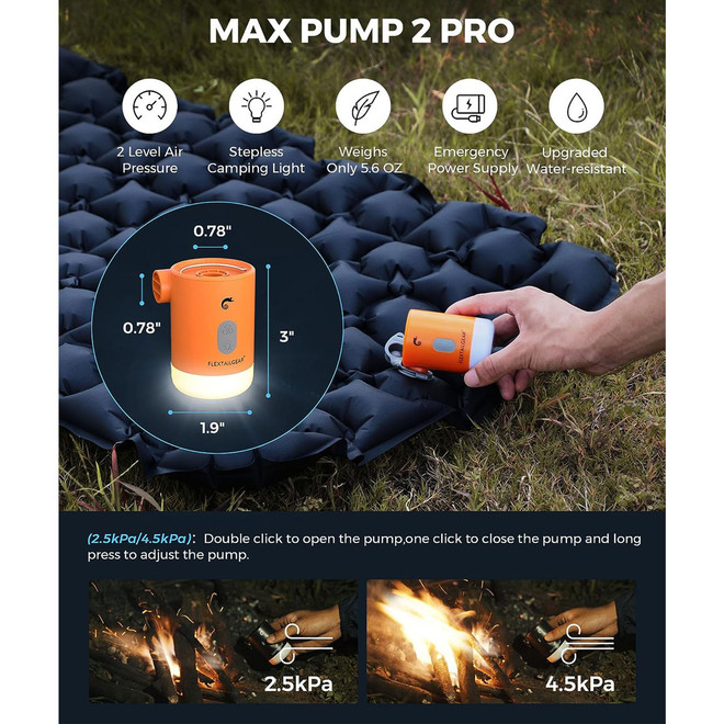 Flextail Max Pump 2 Pro Rechargeable Air Pump | UK | Ultralight Outdoor ...