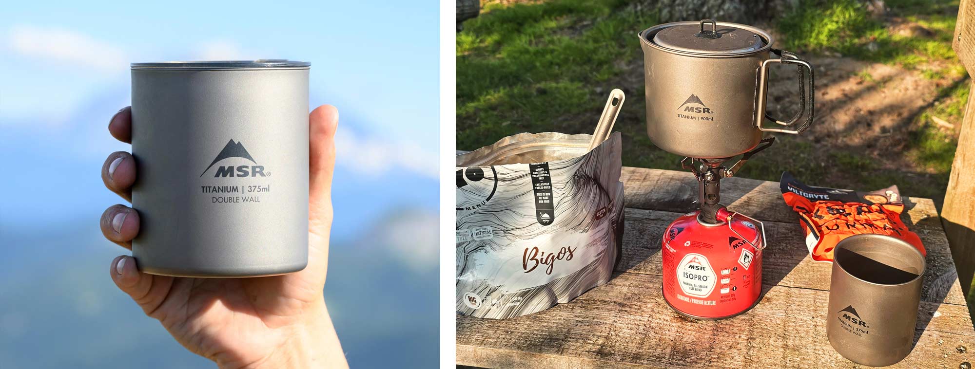 On-Trail Review: MSR Titan Kettle 900ml, MSR Titanium Double Wall Mug ...