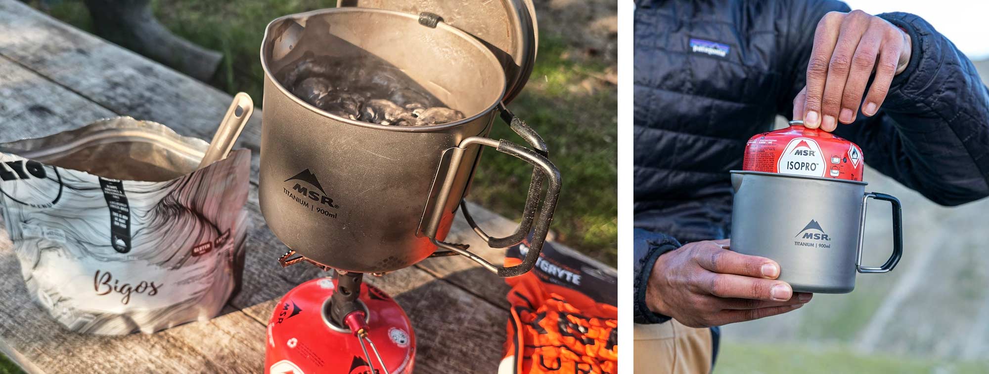 On-Trail Review: MSR Titan Kettle 900ml, MSR Titanium Double Wall Mug ...