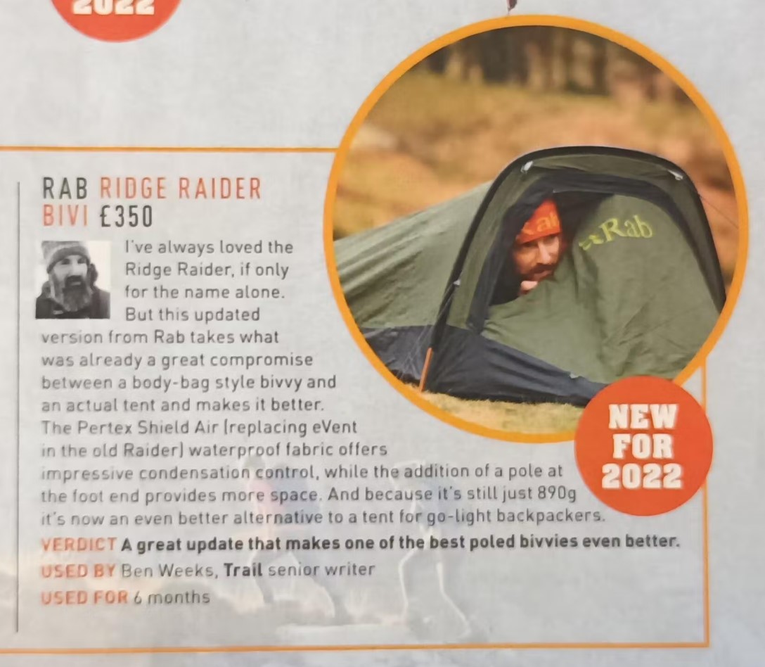 RAB - RIDGE RAIDER BIVI - Ultralight Outdoor Gear