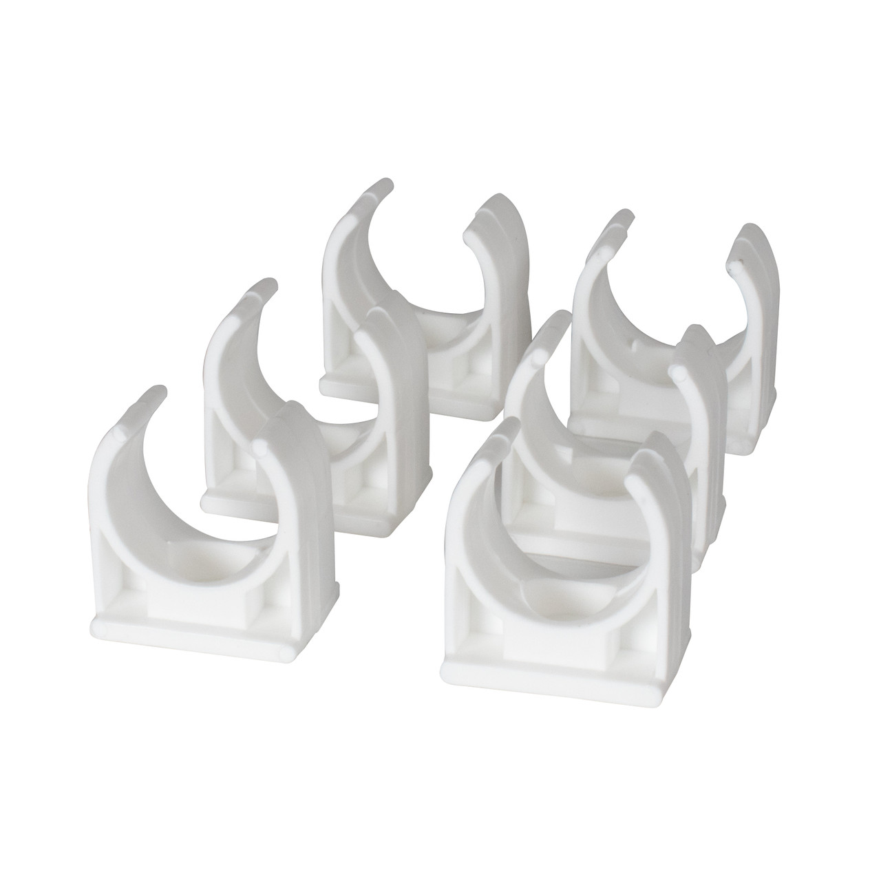 TekTools White Plastic Open Pipe Clips