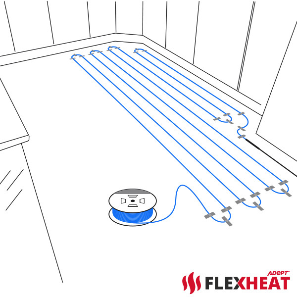 10W/m Flexheat Electric Underfloor Heating Cable - uHeat