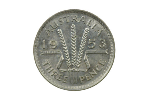 Australian 1953 Threepence Elizabeth II in Unc Condition