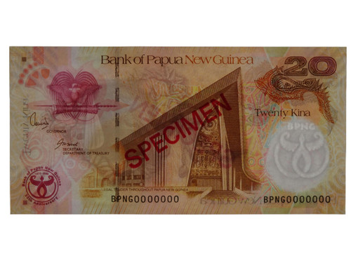 Papua New Guinea 2008 20 Kina SPECIMEN Banknote