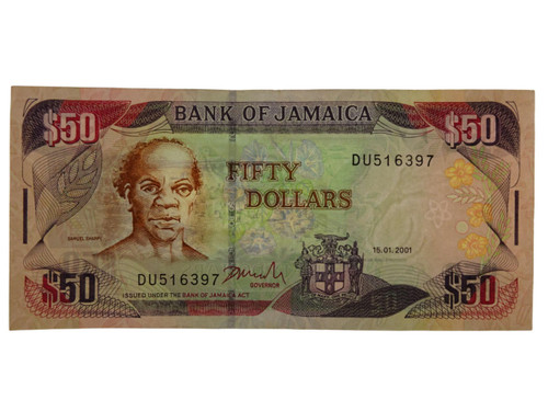 Jamaica 2001 $50 Banknote in Extremely Fine Condition