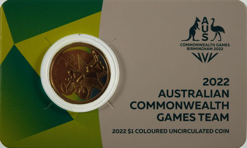 Australia Commonwealth Games Team 2022 $1 Coloured Unc Coin