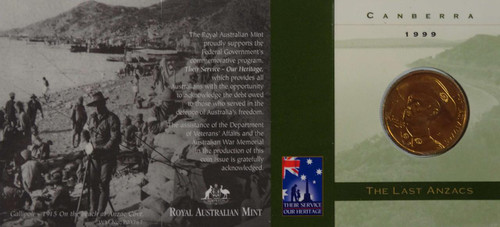 1999 One Dollar Uncirculated C Mint Mark Coin Last Anzacs