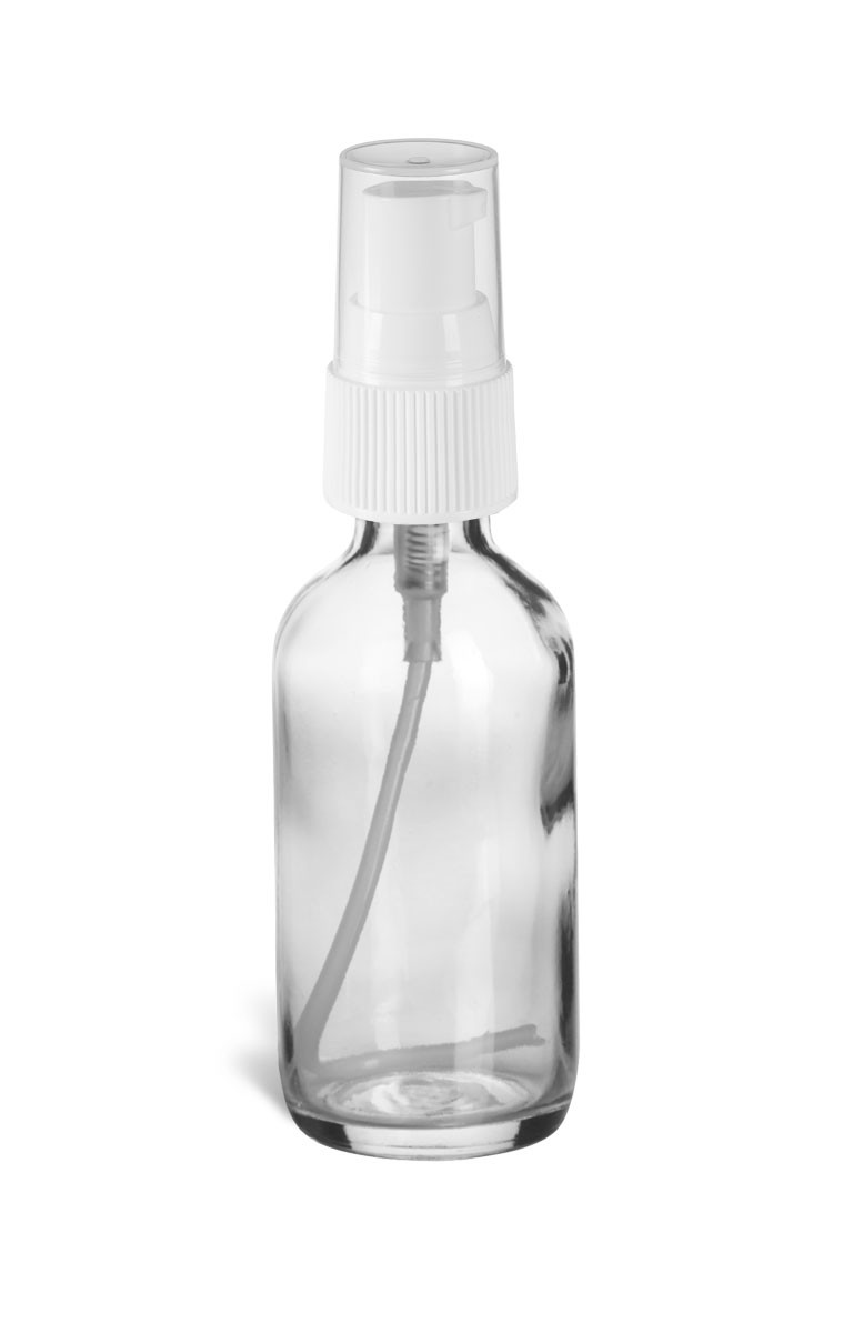 Clear Glass Moisturizer Bottle with Pump, 2 oz | Specialty Bottle
