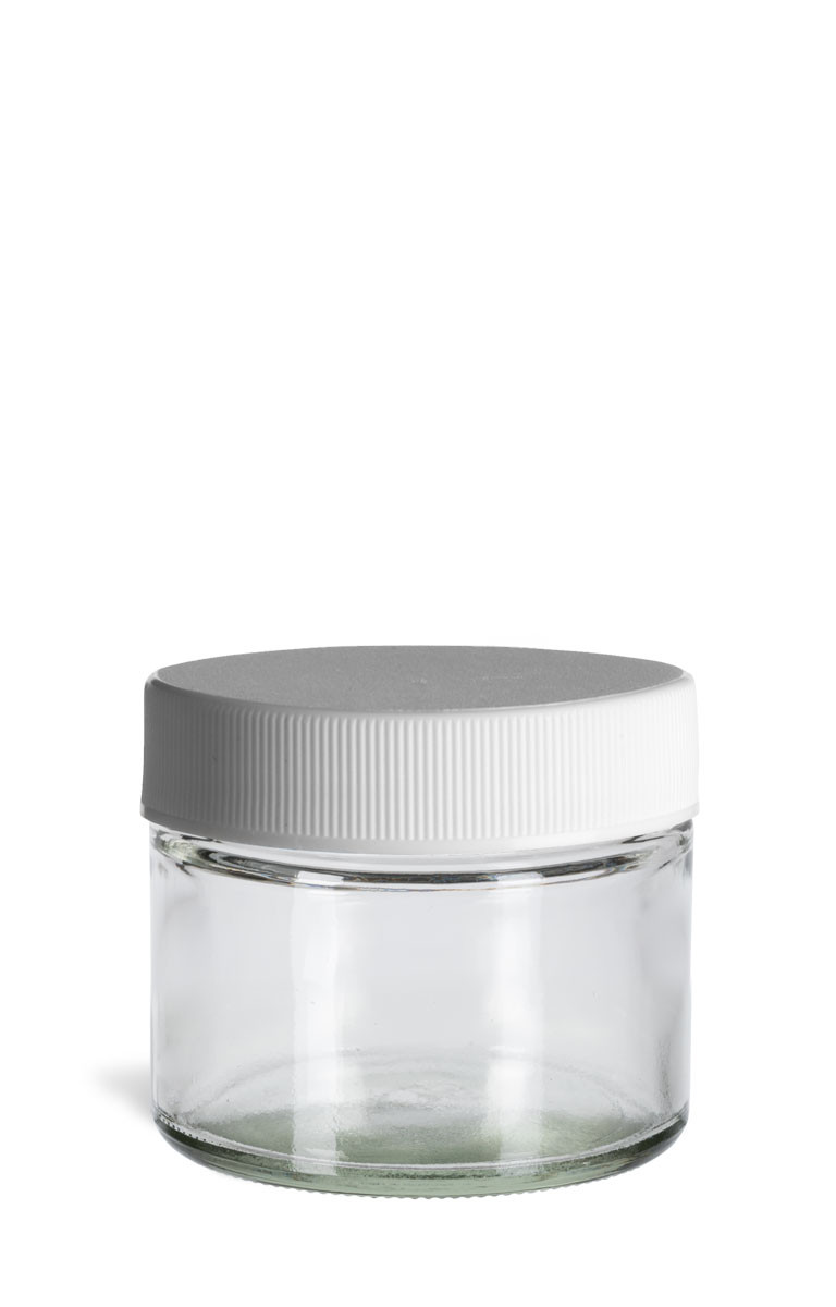 Straight Glass Jar w/ Smooth Black Lid | Specialty Bottle