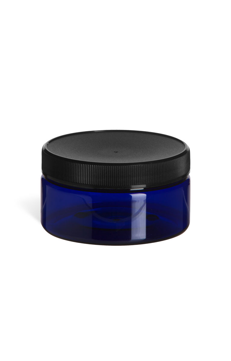 Wholesale Blue Oval and Round Plastic Jars | Specialty Bottle