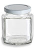 Oval Hexagon Glass Jars | White Lids | Wholesale | Specialty Bottle