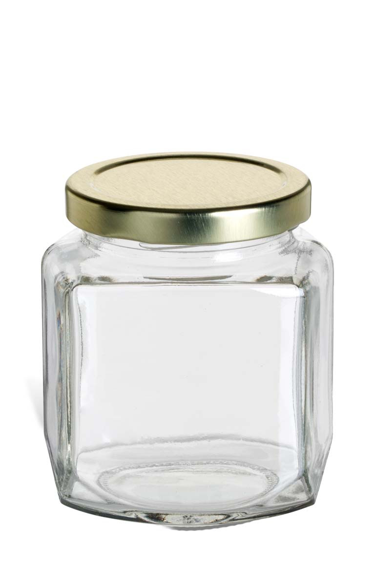 Oval Hexagon Glass Jar, 9 oz (270ml)|Specialty Bottle