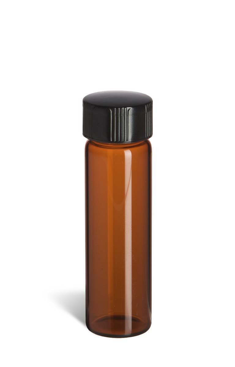 Clear Glass Vial & Black Cap, 2 Dram| Specialty Bottle