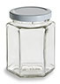 Hexagon Jars | Glass Canning Jars | White Lids | Wholesale