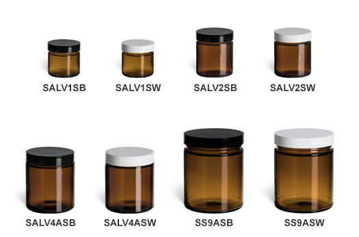 Amber Salve Glass Jars | Smooth Lids | Specialty Bottle