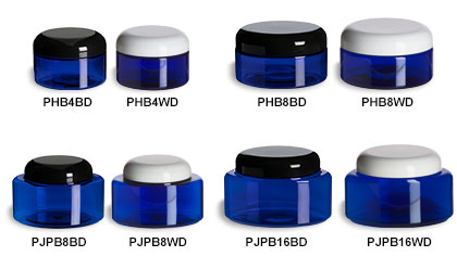 Blue Oval & Round Jars with Dome Lids | Specialty Bottle