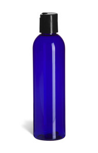Blue Plastic Shampoo Bottle with Disc Cap, 8 oz | Specialty Bottle
