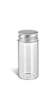 Clear Glass Vial & Silver Cap, 2 Dram| Specialty Bottle