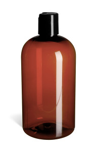Amber Round Plastic Shampoo Bottle, 16oz|Specialty Bottle