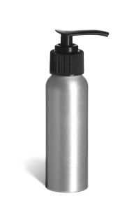 Aluminum Slimline Bottle w/ Black Pump, 2oz|Specialty Bottle