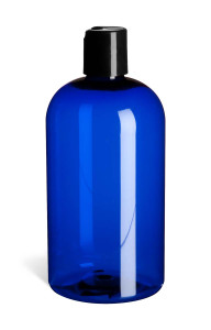 Blue Round Plastic Shampoo Bottle, 16oz|Specialty Bottle