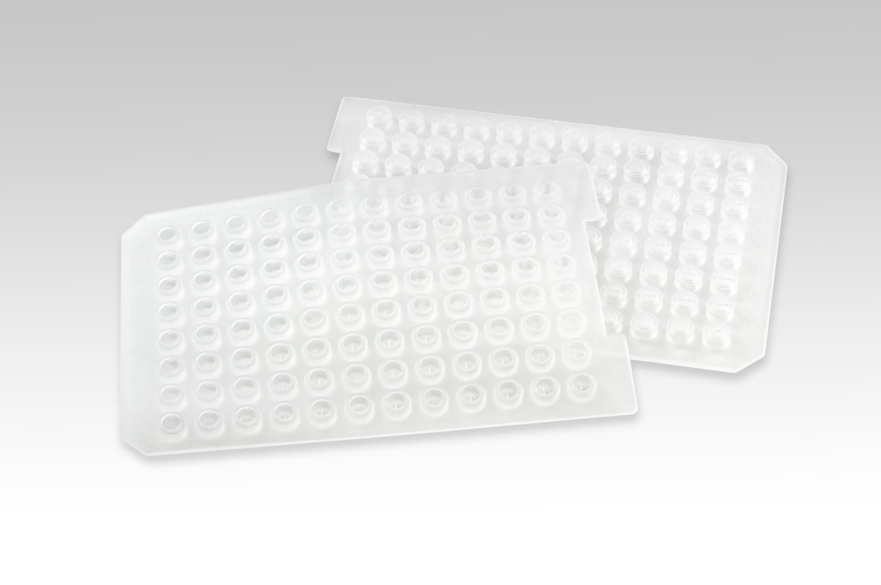 96 Round Well Pre-Slit (7mm Diameter Plug) Clear Sealing Mat with ...