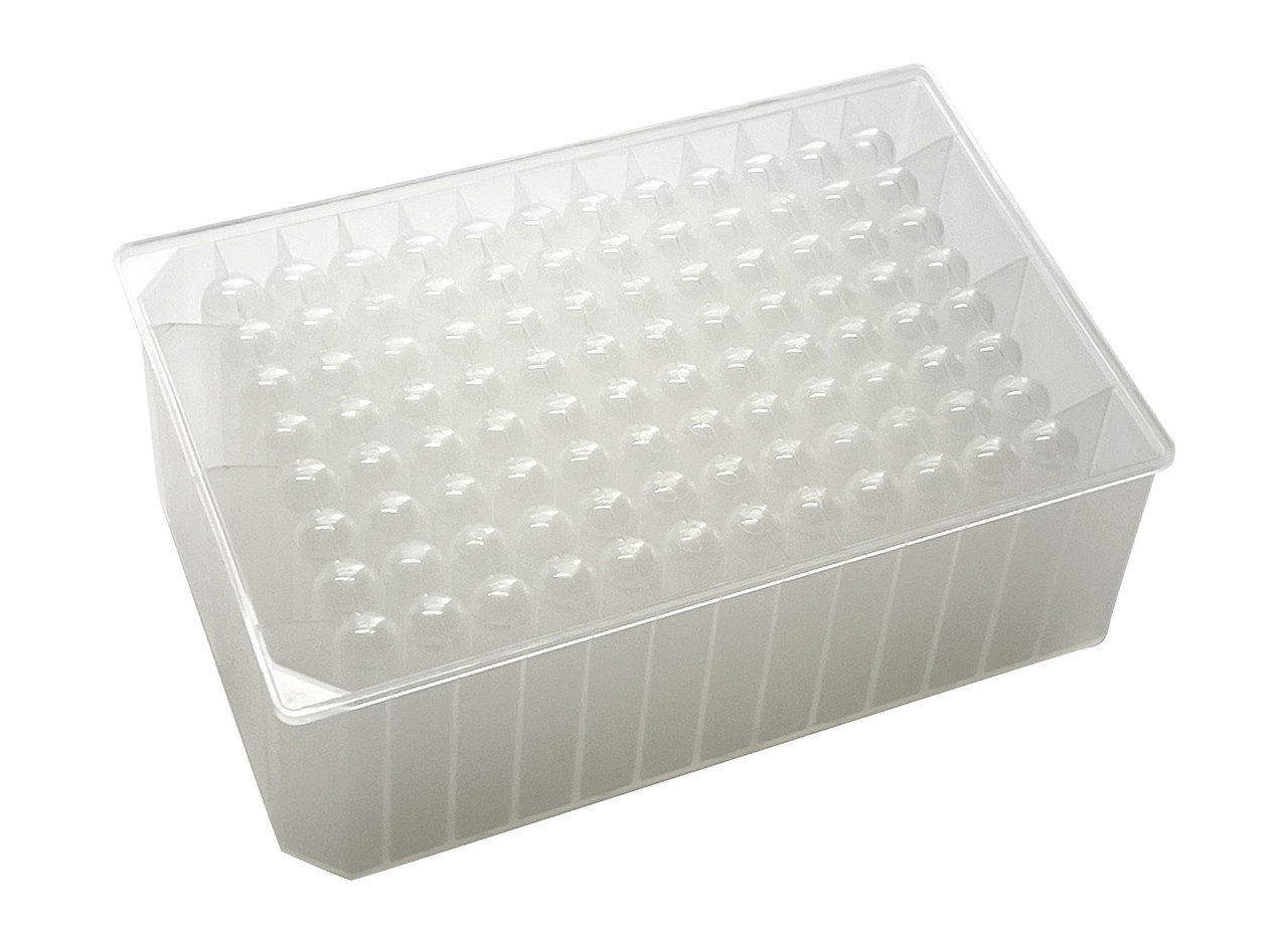 96 Deep Round Well, 2mL/well, Raised Rim Polypropylene Microplate for ...