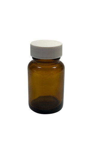 1 oz, 30cc Amber Packer, 36x65mm, 28-400mm Thread, PP Closure - JG Finneran