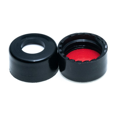 9mm R.A.M.™ Black Polypropylene Smooth Cap Lined with PTFE/Silicone