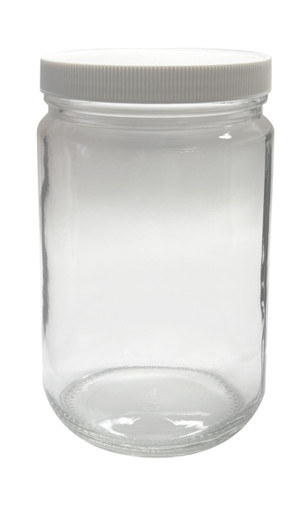 Clear Glass Short Straight Sided Wide Mouth Jars Assembled with White ...