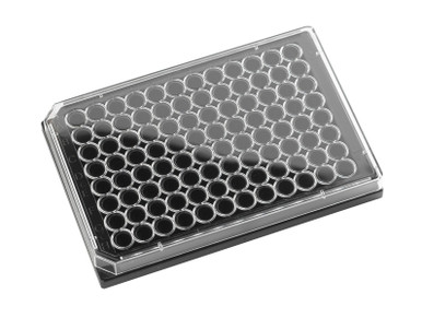 96 Well Black Body, Glass Bottom Sterile Microplate
