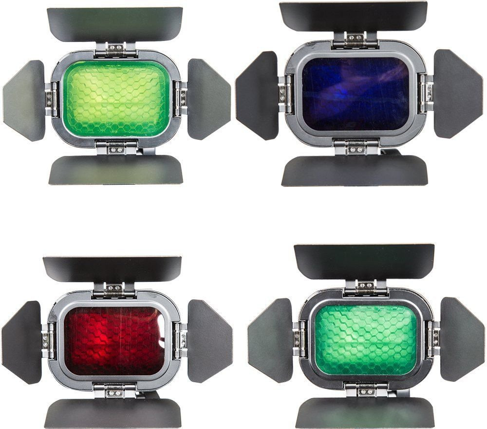Barndoor Kit with 4 Color Gels for AD200 Speedlight Head - Allen's Camera