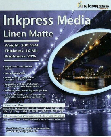 Linen Matte Photo Paper 8.5x11 (50 Sheets) - Allen's Camera