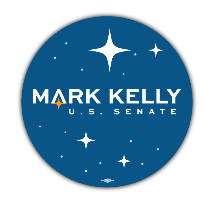 Mark Kelly Round Logo (4.5" x 4.5" Vinyl Sticker -- Pack of Two ...