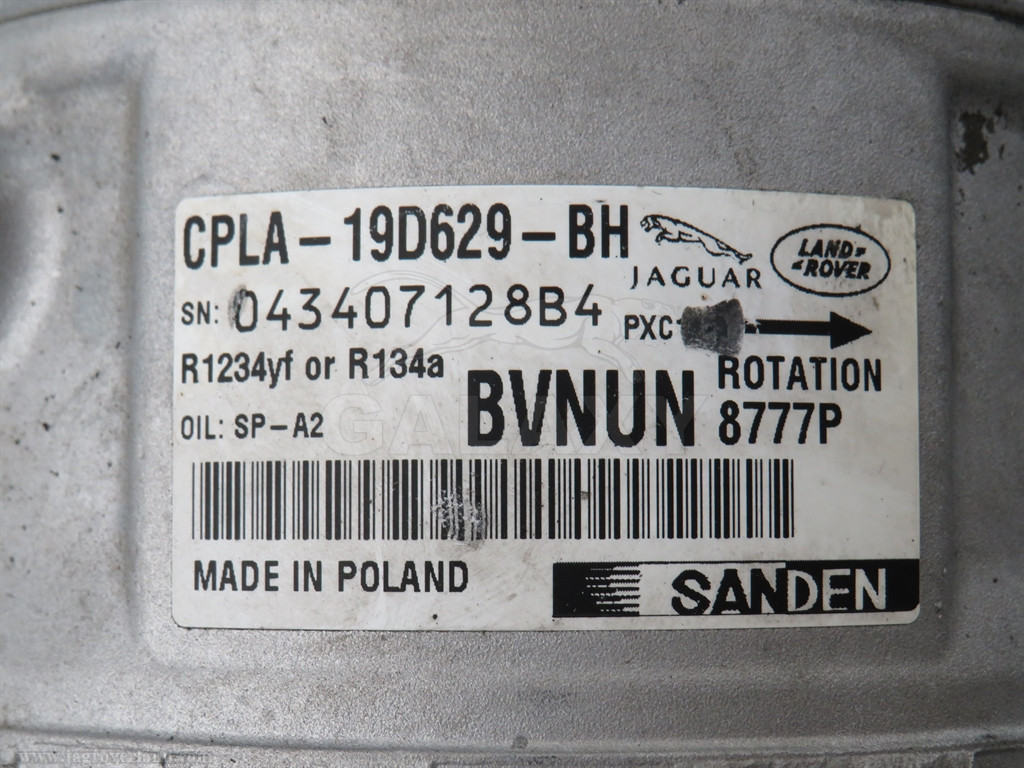 Compressor 10-21 Jaguar Land Rover CPLA-19D629-BH C2D56291 C2D45382 ...