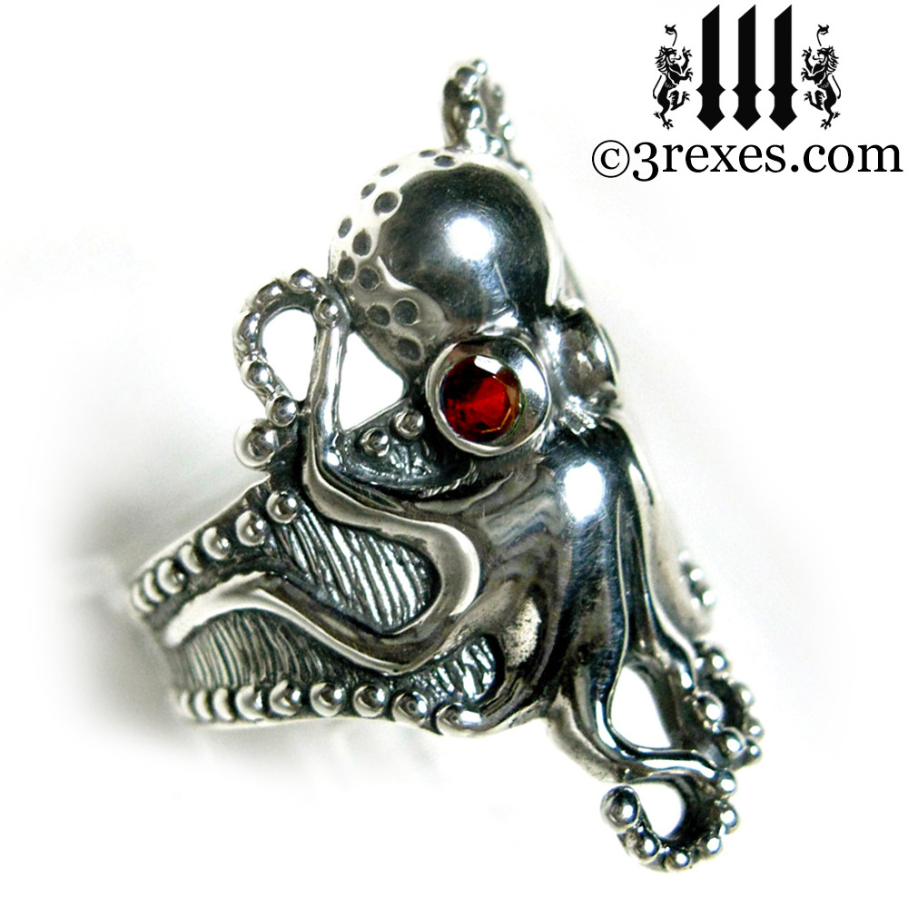 Silver Octopus Dream Ring - 3 Rexes Jewelry