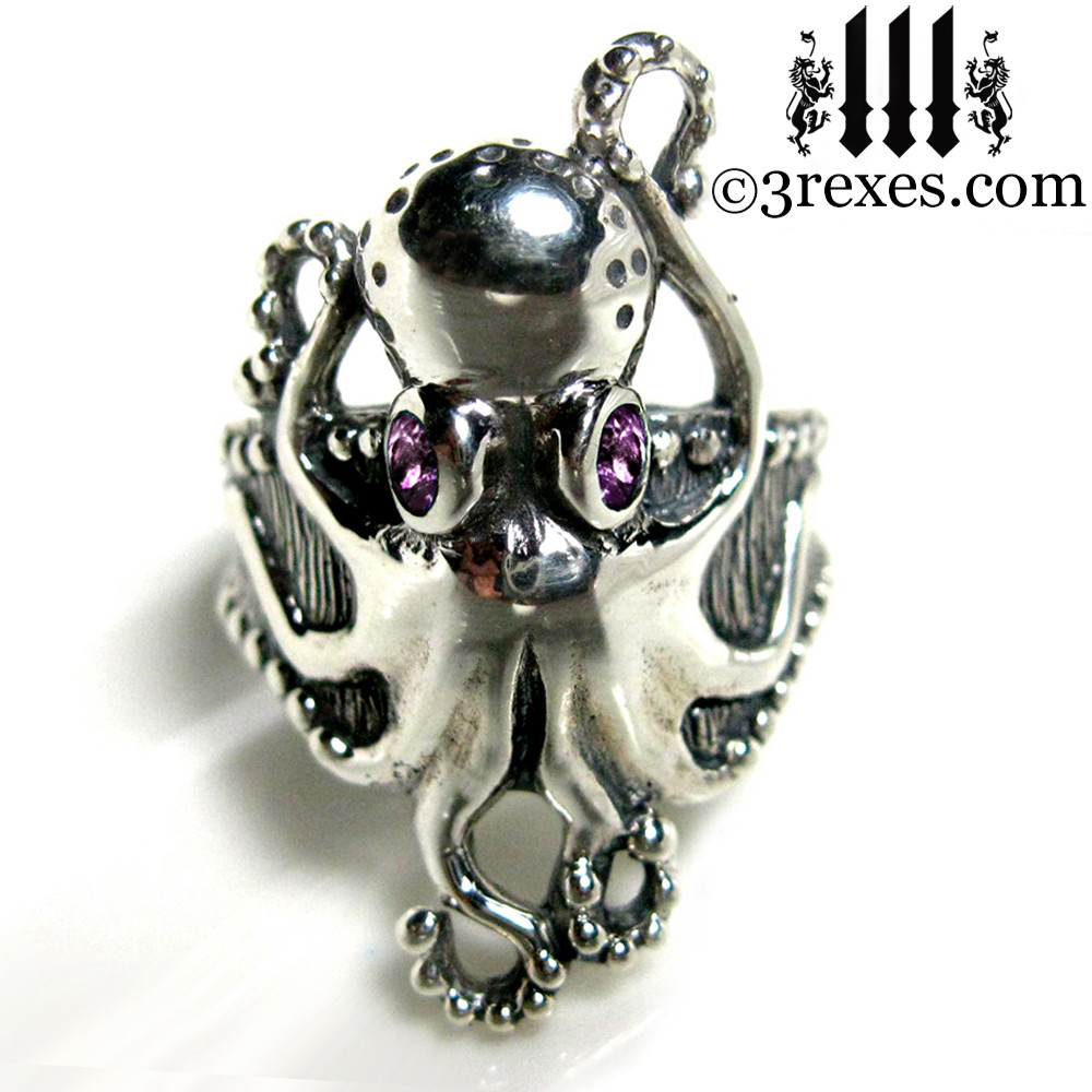 Silver Octopus Dream Ring - 3 Rexes Jewelry